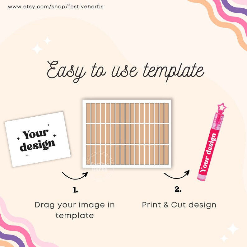 Bubble Wands Label Template, Bubble Bottle Label Template, Party Favor ...