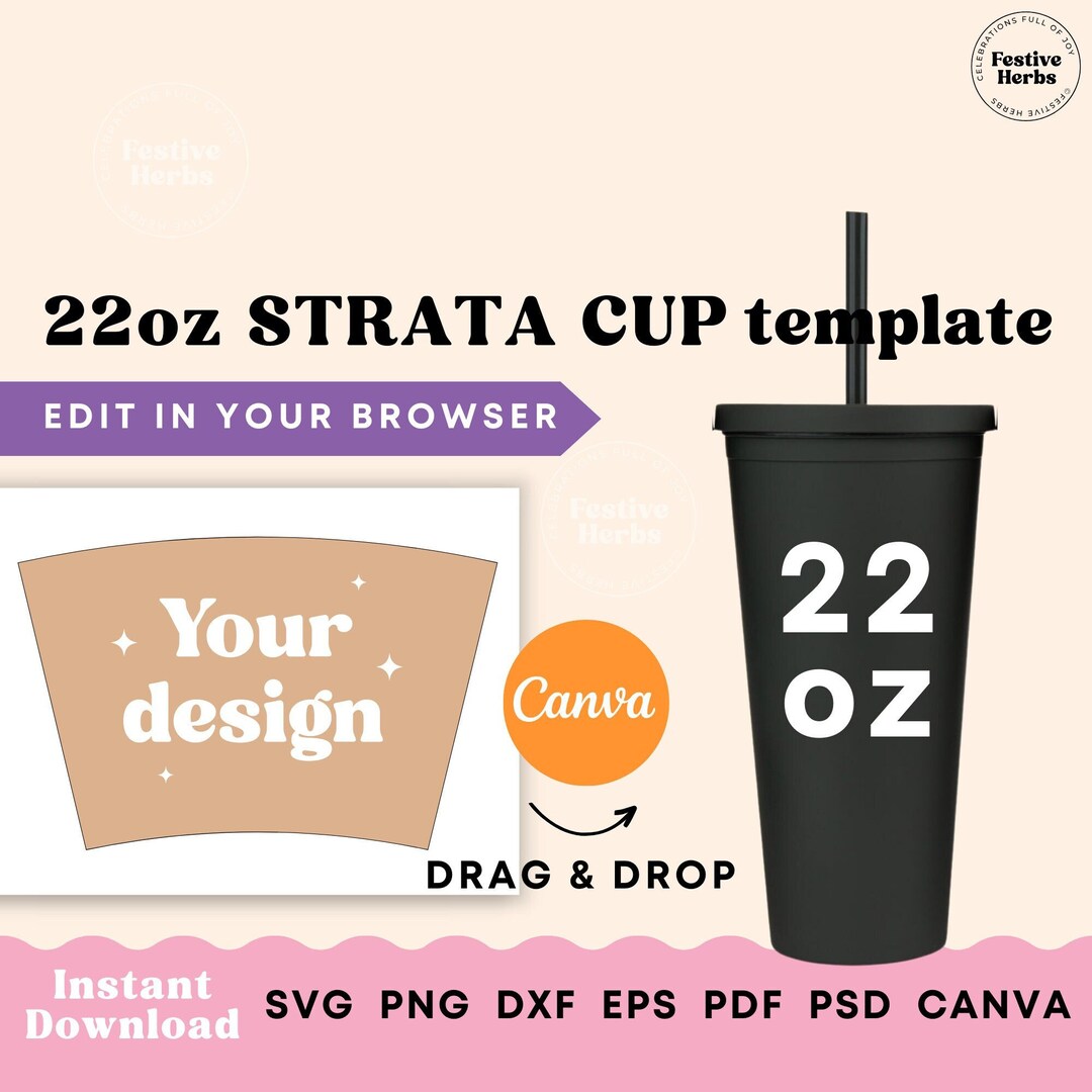 Strata Cup Template, 22oz Strata Cup Tumbler Template, Strata Cup SVG ...