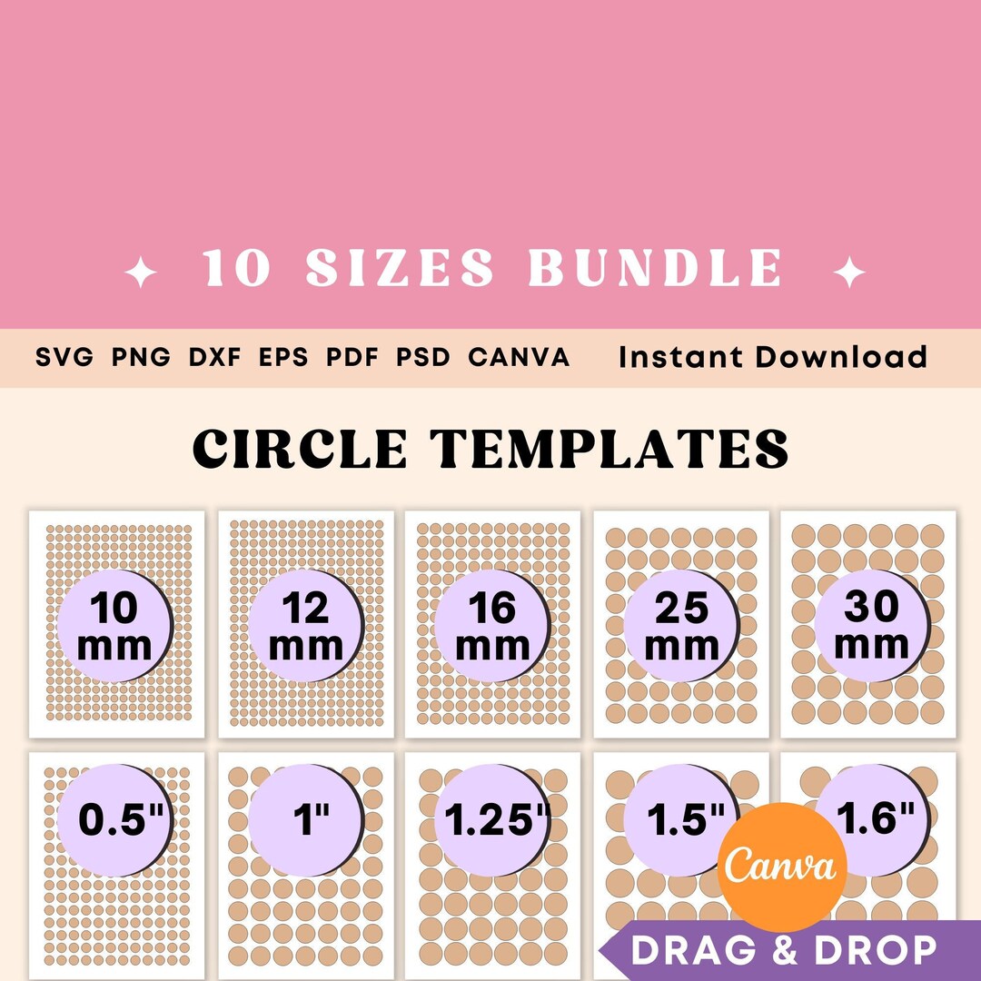 Circle Template BUNDLE, Circle SVG, Circle Label Template, Sticker ...