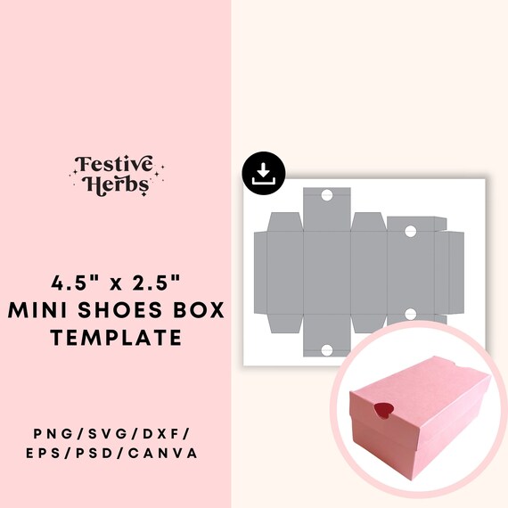Mini Shoes Box Template Mini Sneaker Box Template Shoe Box - Etsy