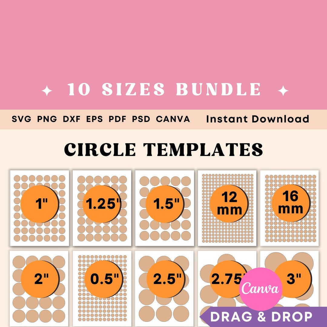 Circle Template BUNDLE Circle SVG Circle Label Template - Etsy