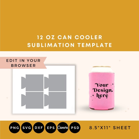 12oz Can Cooler Template Can Cooler SVG Can Cooler - Etsy Australia