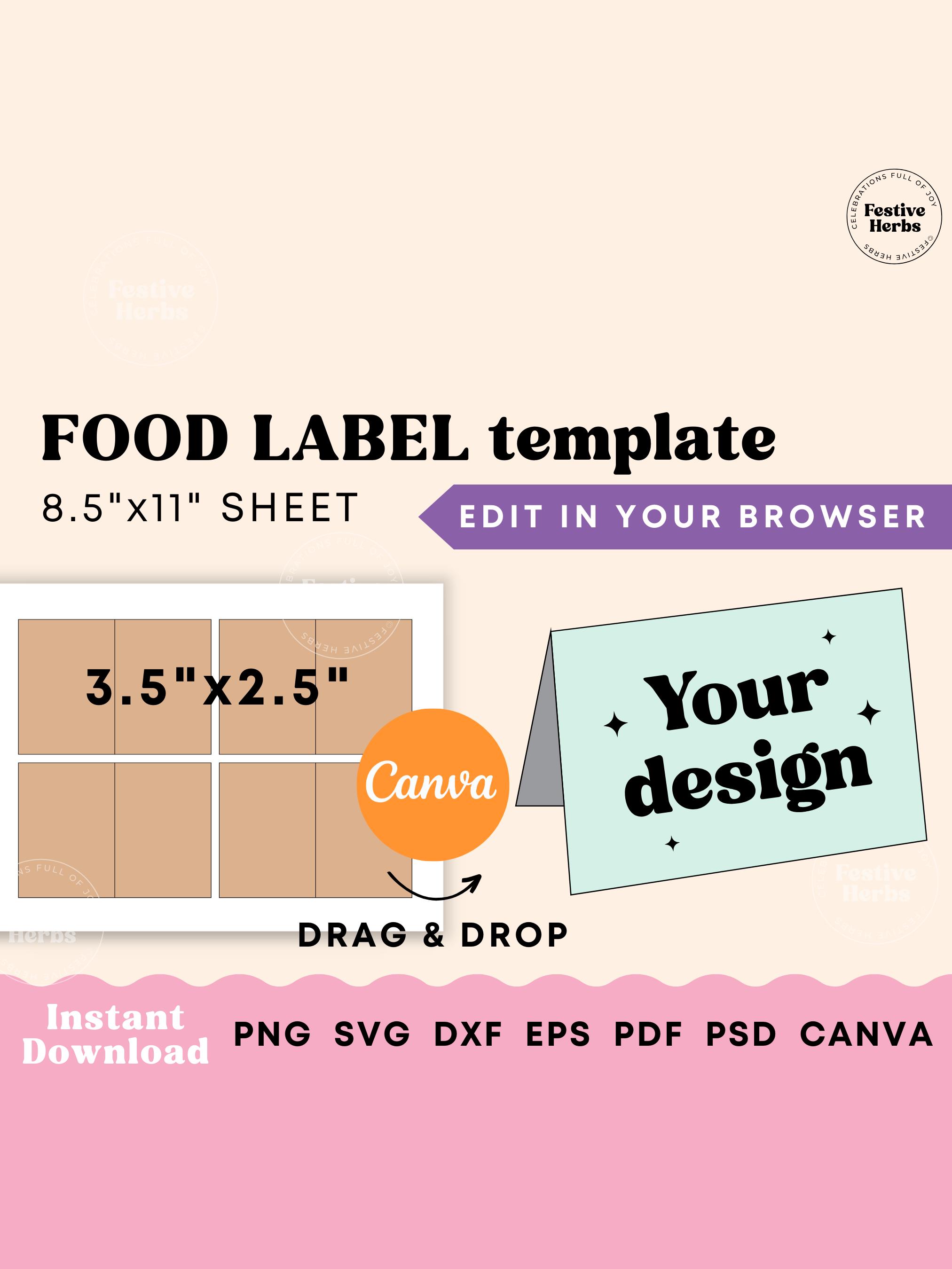 Tent Card Template, Food Label Template Canva, Tent Card Template for ...