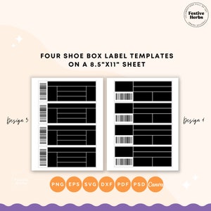 Shoe Box Label Template BUNDLE Shoe Box Label SVG Printable - Etsy