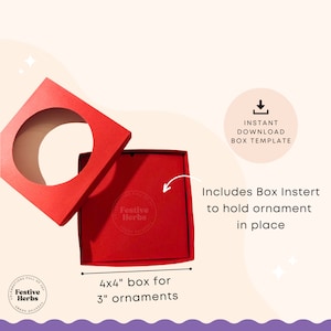 Ornament Box SVG, Ornament Box Template, Christmas Ornament Gift Box ...