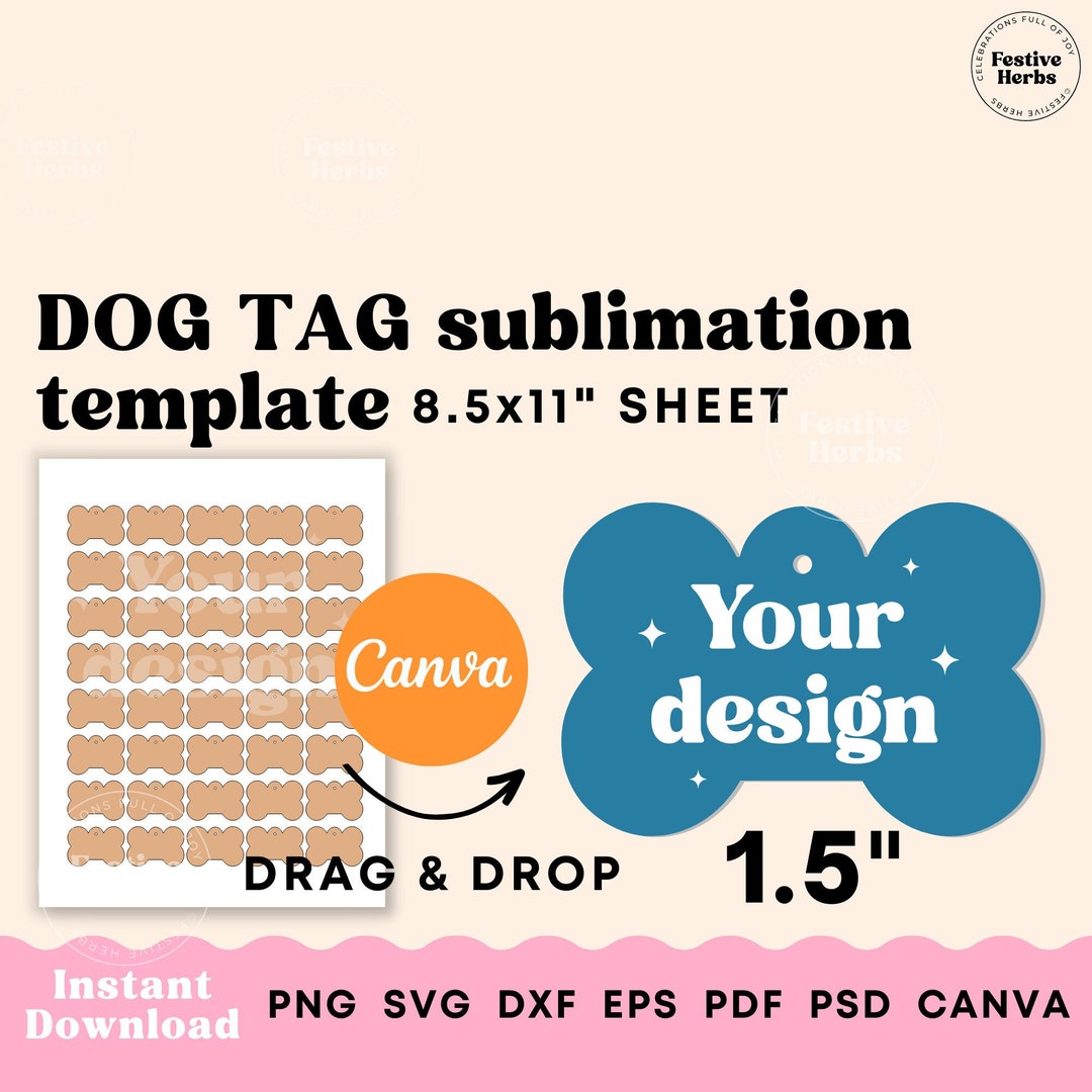 Dog Tag Template, Dog Tag Svg, Dog Tag Sublimation Template ...