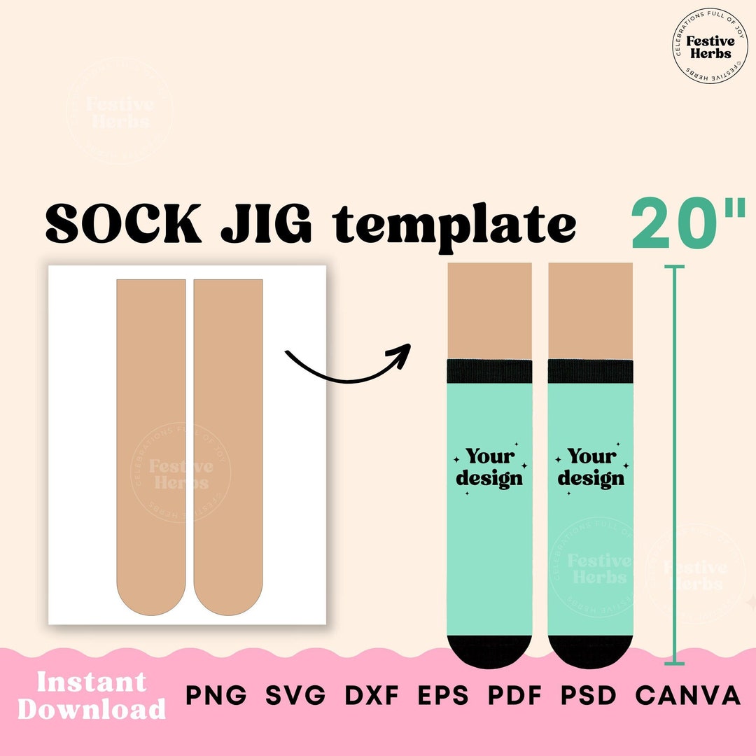 Sock Jig Template Sock Jig Sublimation Sock Insert Template - Etsy