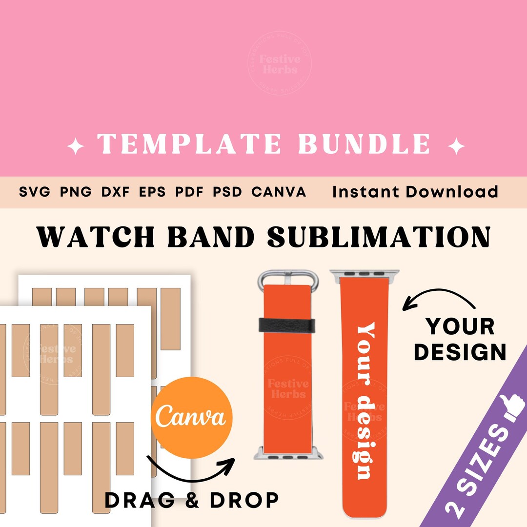 Watch Band Svg, Iwatch Band Template, Watch Strap SVG, Watch Strap ...