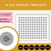 16 Mm Circle Template, Stickers Template, Circles Template, Design ...