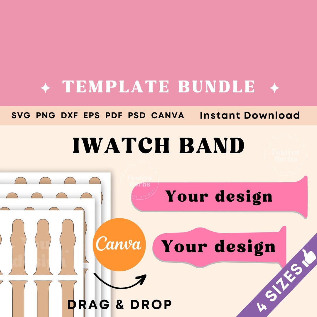 Iwatch Band Template, Watch Band SVG Sublimation Template, Watch Strap ...