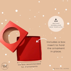 Ornament Box SVG, Ornament Box Template, Ceramic Ornament Gift Box SVG ...