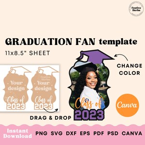 Graduation Fan Template Graduation Paddle Fan Graduation Fan - Etsy