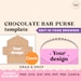 Chocolate Bar Purse Template, Chocolate Wrapper Template Party Favor ...