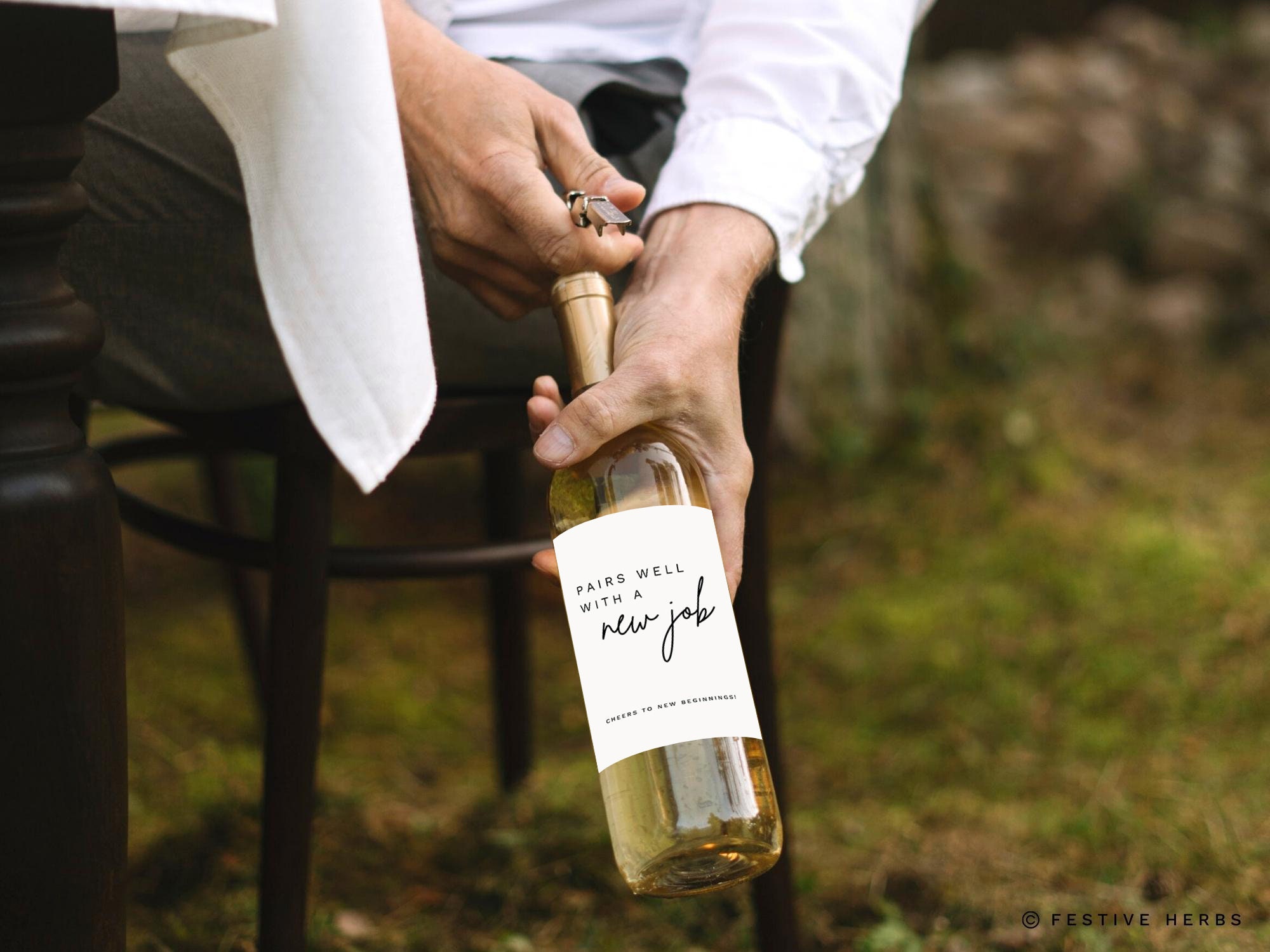 New Job Gift, New Job Wine Label, Wine Label Custom, Pairs Well With a ...