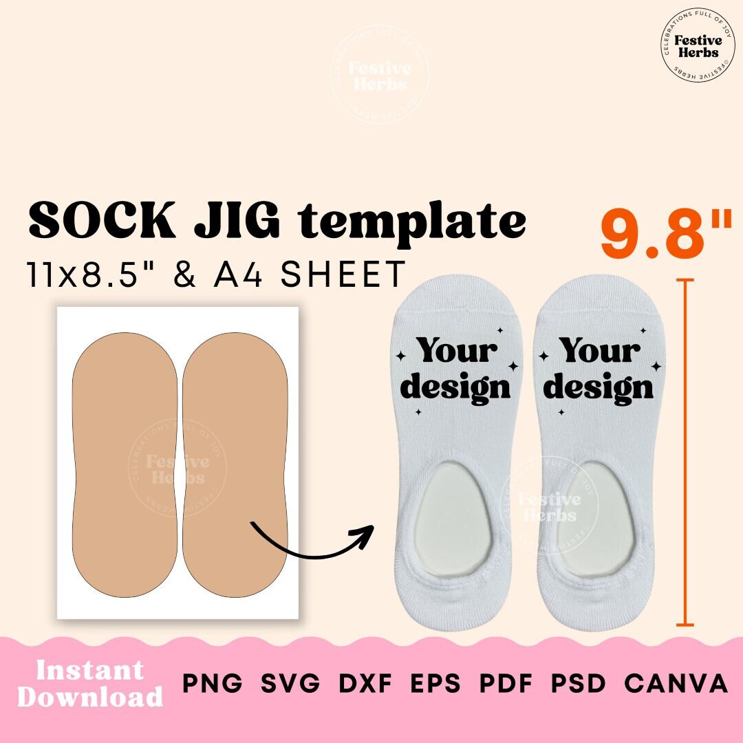 Sock Jig Template Sock Jig Sublimation Ankle Sock Insert - Etsy