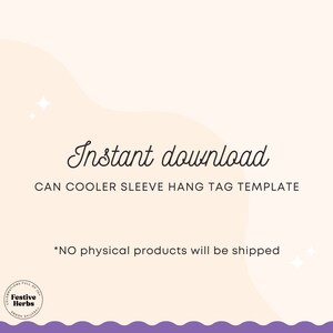 Hang Tag Template, 12oz Can Cooler Hang Tag Template, Beer Cooler Tag ...