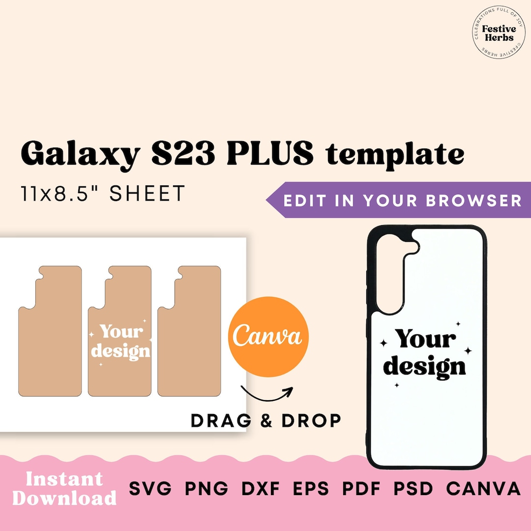 Phone Case Template, Samsung S23 Plus Phone Case Template for Sublimation, Samsung Sublimation ...