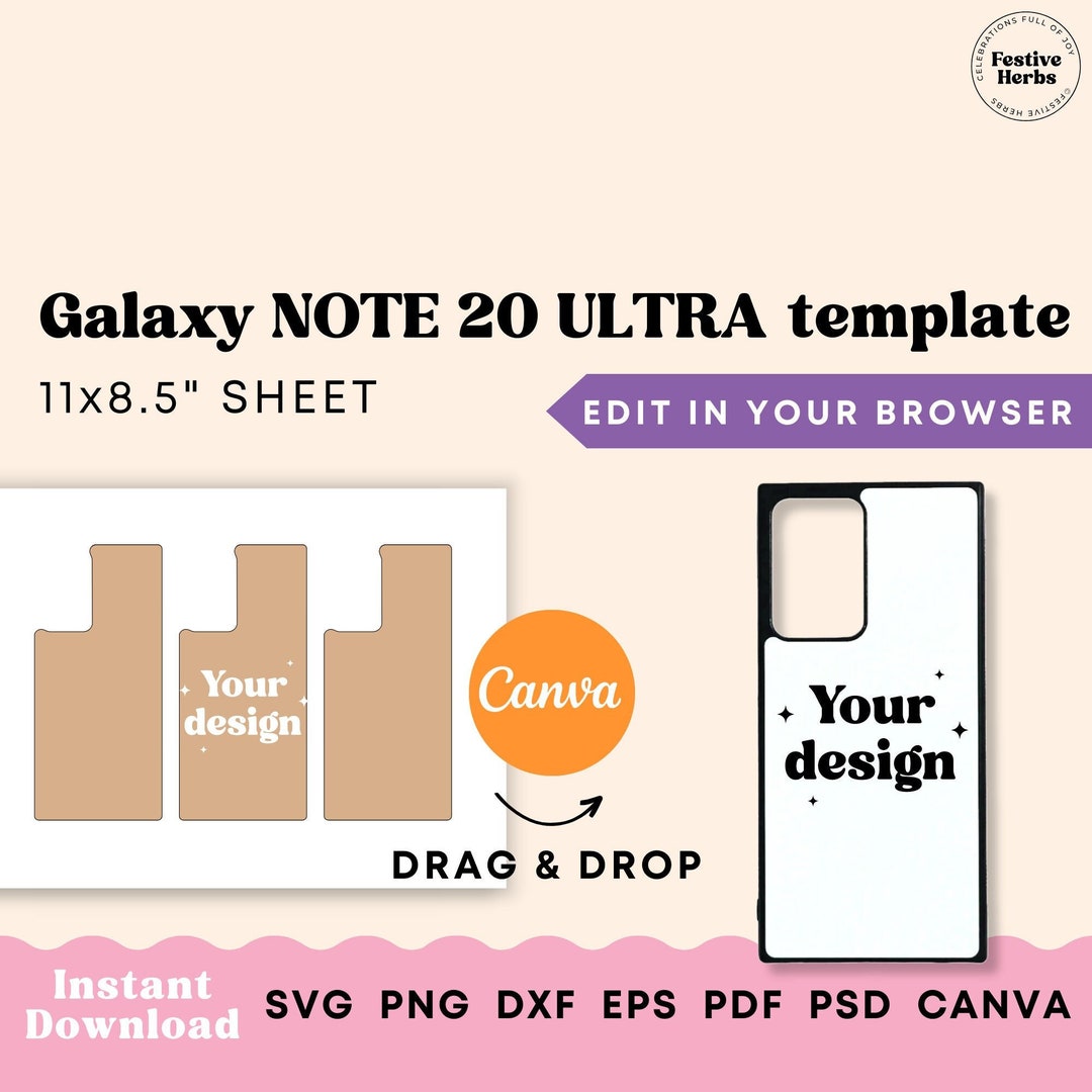 Phone Case Template, Samsung Note 20 ULTRA Phone Case Template for ...