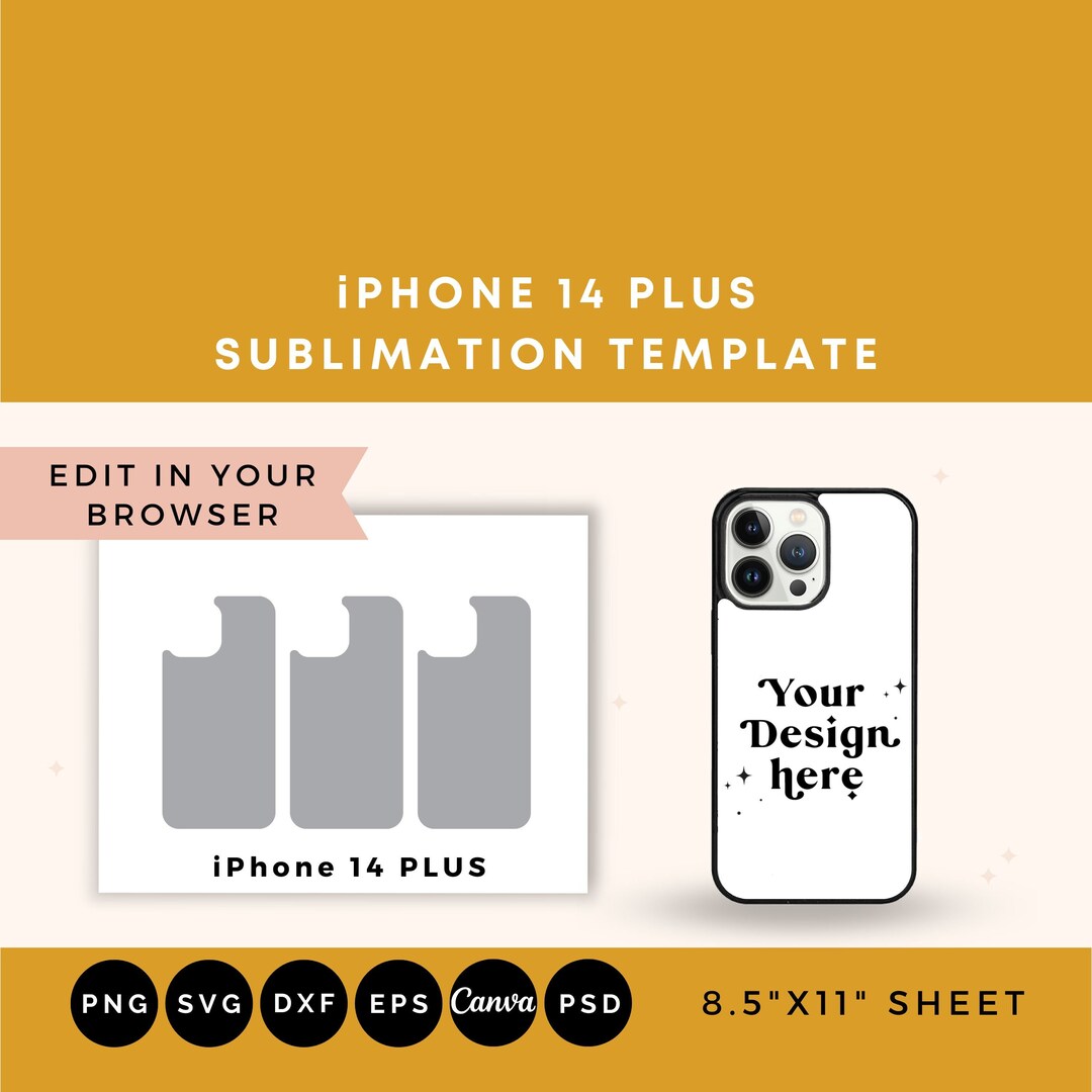 Phone Case 14 Plus Template, iPhone 14 Plus SVG, Phone Case Sublimation ...