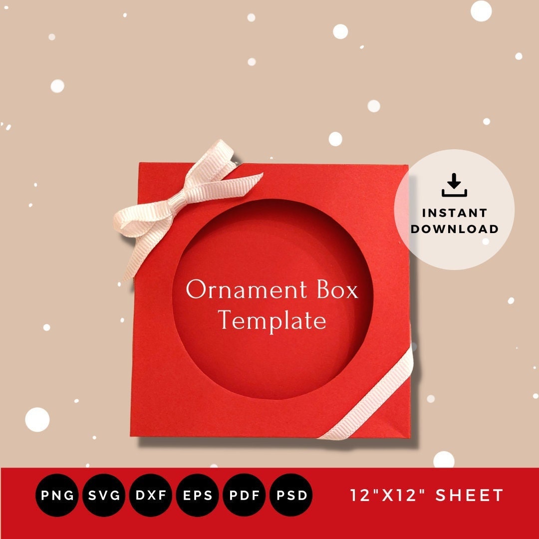 Ornament Box SVG, Ornament Box Template, Ceramic Ornament Gift Box SVG ...