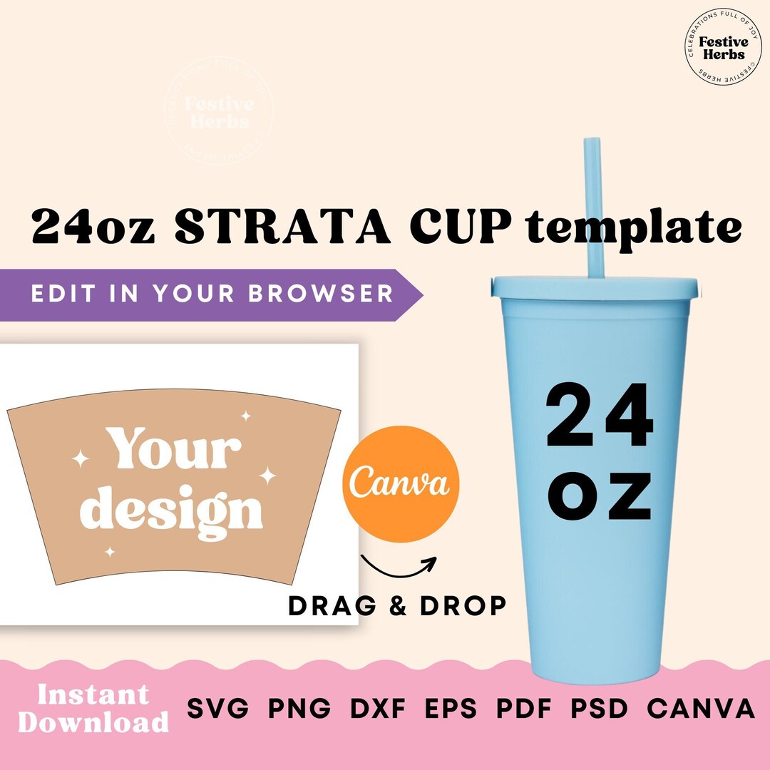 Strata Cup Template, 24oz Strata Cup Tumbler Template, Strata Cup SVG ...
