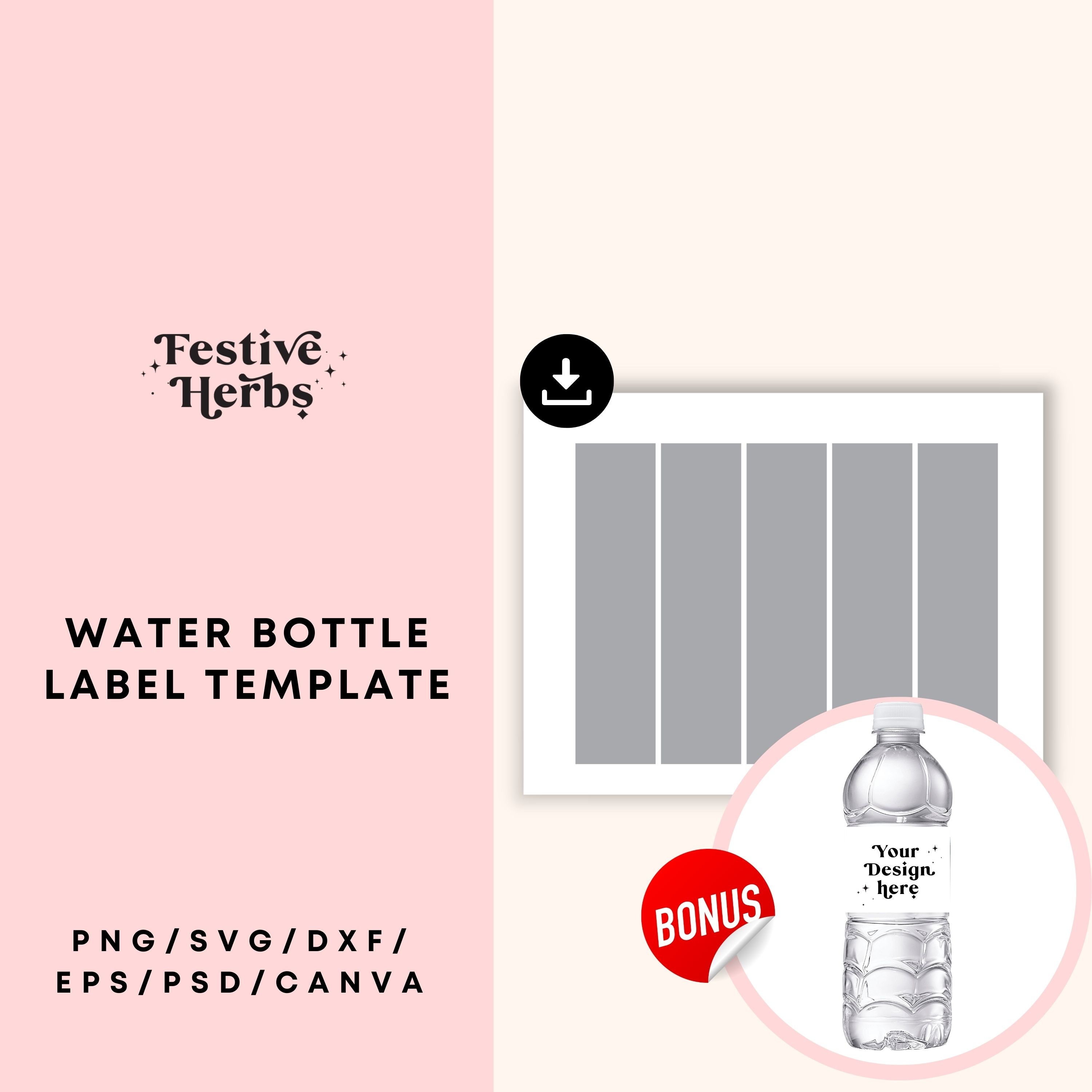 Water Bottle Label Template SVG Water Bottle Label Blank - Etsy