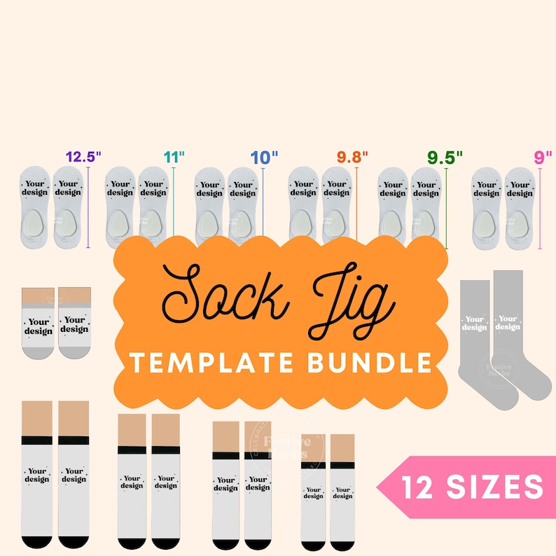 Sock Jig Template BUNDLE, Sock Jig Sublimation, Sock Insert Template ...