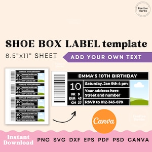 Shoe Box Label Template BUNDLE, Shoe Box Label SVG Sneaker Box Label ...