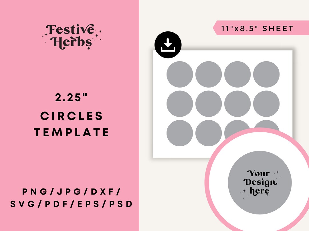 2.25" Circle SVG, Circle Template, Circle Template, Circle Collage ...