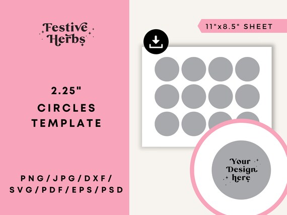 2.25 Circle SVG Circle Template Circle Template - Etsy