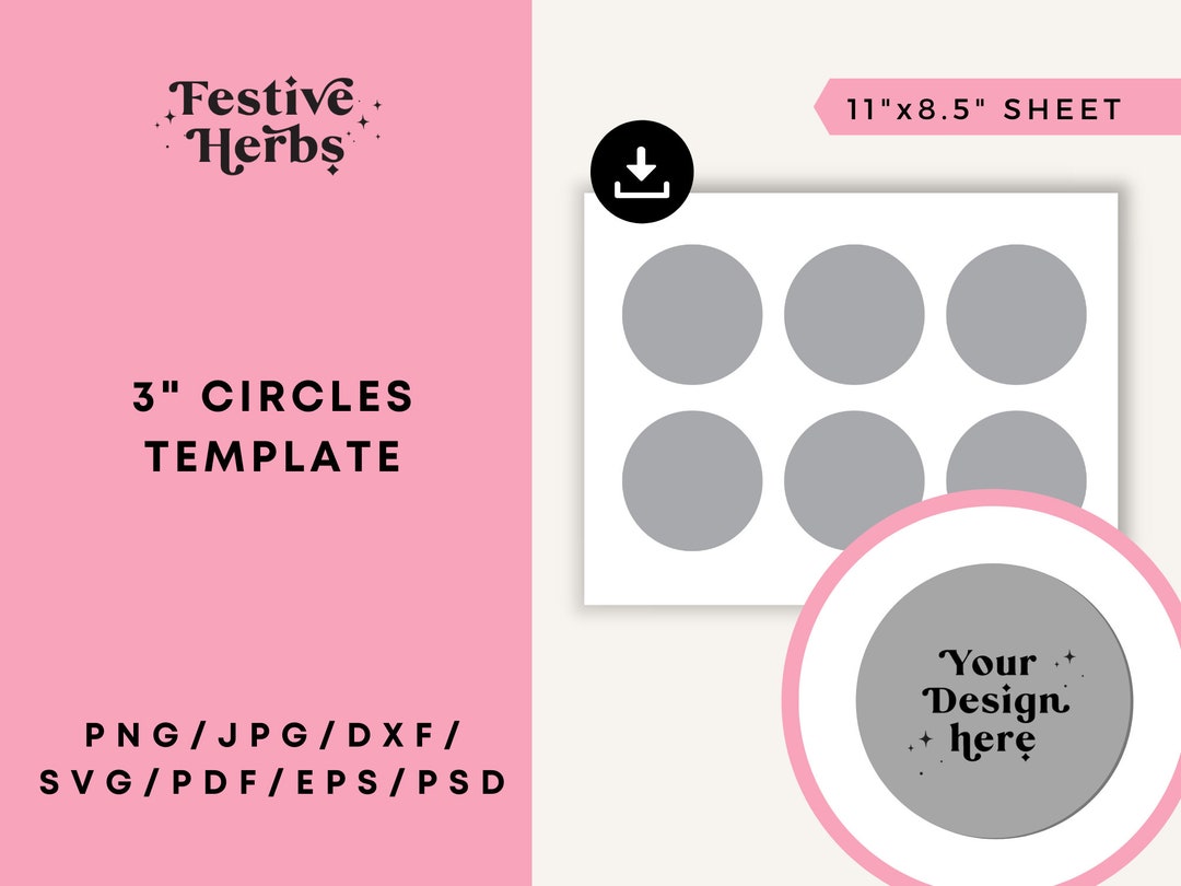 3 Inch Circle Template, Circle Template, Circle Collage Sheet, Circle ...