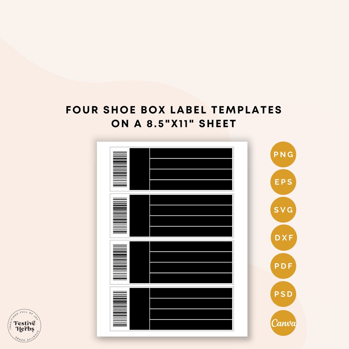 Shoe Box Label Template, Shoe Box Label SVG, Label Template for Shoe ...