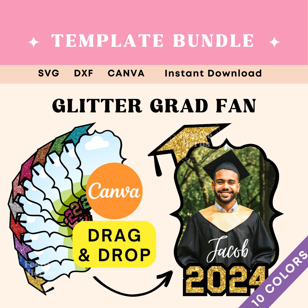 Graduation Paddle Fan Template, Personalized Graduation Fan SVG, Custom ...