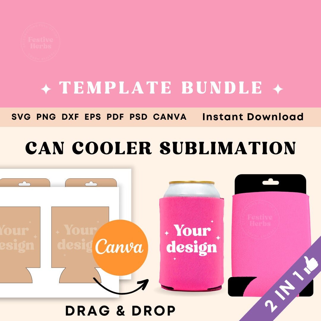 12oz Can Cooler Template, Can Cooler Hang Tag Template, Can Cooler ...