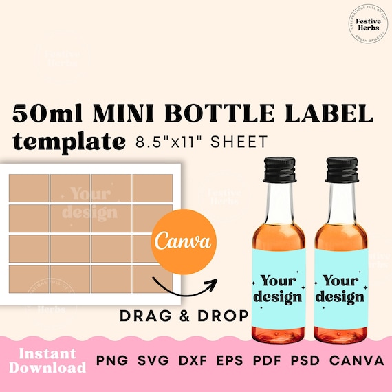Mini Wine Bottle Labels Printable Personalised Wine Labels Use Your