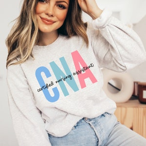 CNA Nurse Sweatshirt, Certified Nursing Assistant Crewneck, CNA Shirt ...