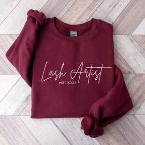 Custom Lash Artist Est Sweatshirt Shirt, Lash Technician Sweater Gift ...