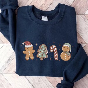 Cute Gingerbread Christmas Sweatshirt for Women, Ginger Bread Man ...