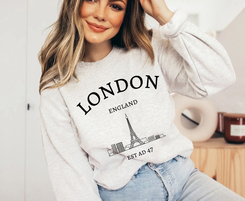 London Sweatshirt Vintage London England Sweater UK - Etsy