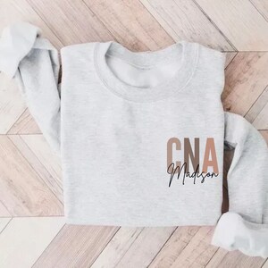 Personalized CNA Sweatshirt, Custom CNA Gift for Certified Nursing ...