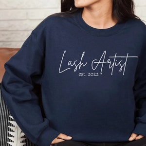 Custom Lash Artist Est Sweatshirt Shirt, Lash Technician Sweater Gift ...