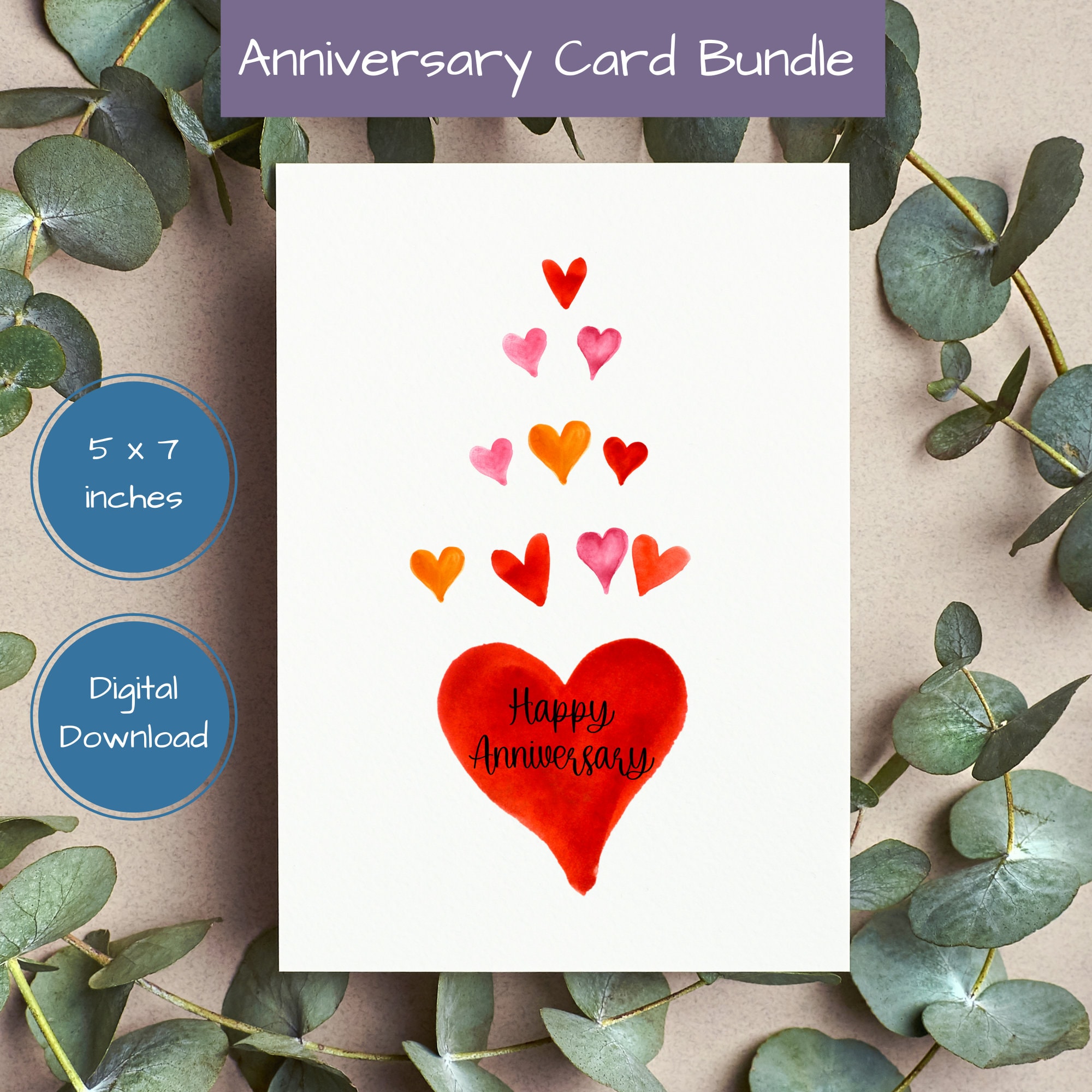 Happy Anniversary Card Bundle Two Anniversary Cards Read and - Etsy