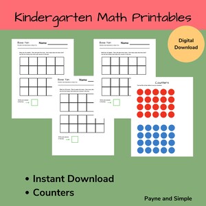 Printable Kindergarten Math Worksheets, Math Worksheets for Kids, Math ...