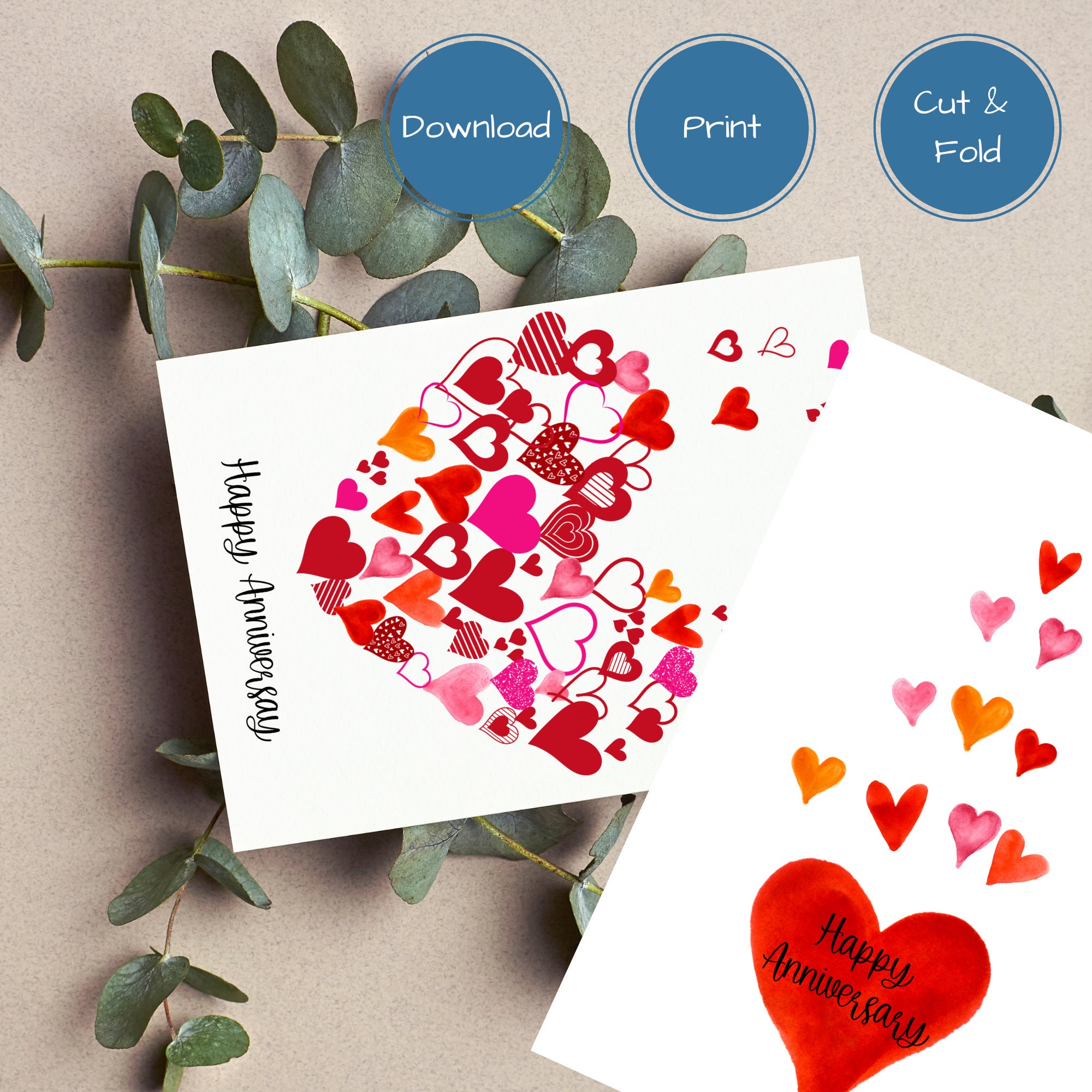 Happy Anniversary Card Bundle Two Anniversary Cards Read and - Etsy