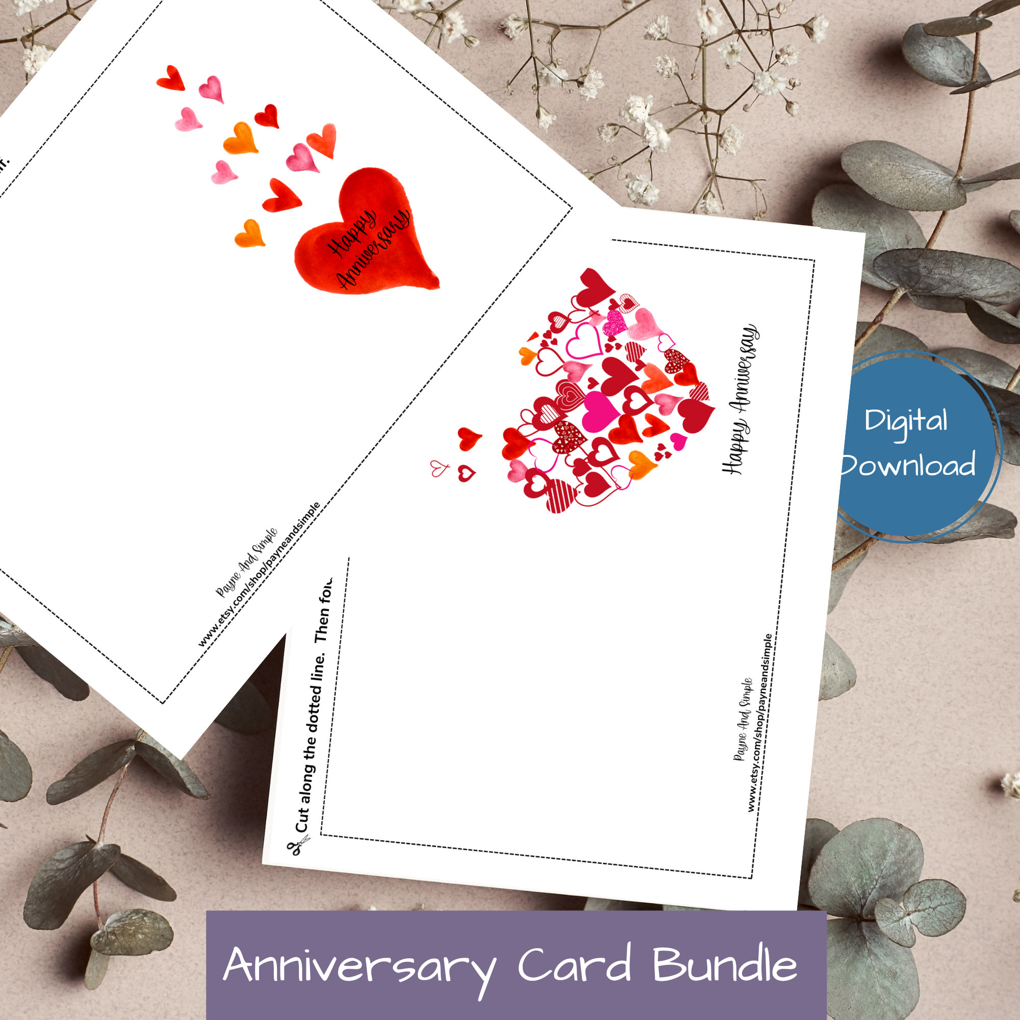 Happy Anniversary Card Bundle Two Anniversary Cards Read and - Etsy