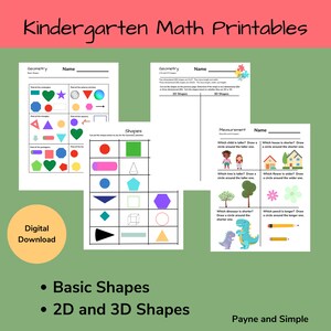 Printable Kindergarten Math Worksheets, Math Worksheets for Kids, Math ...