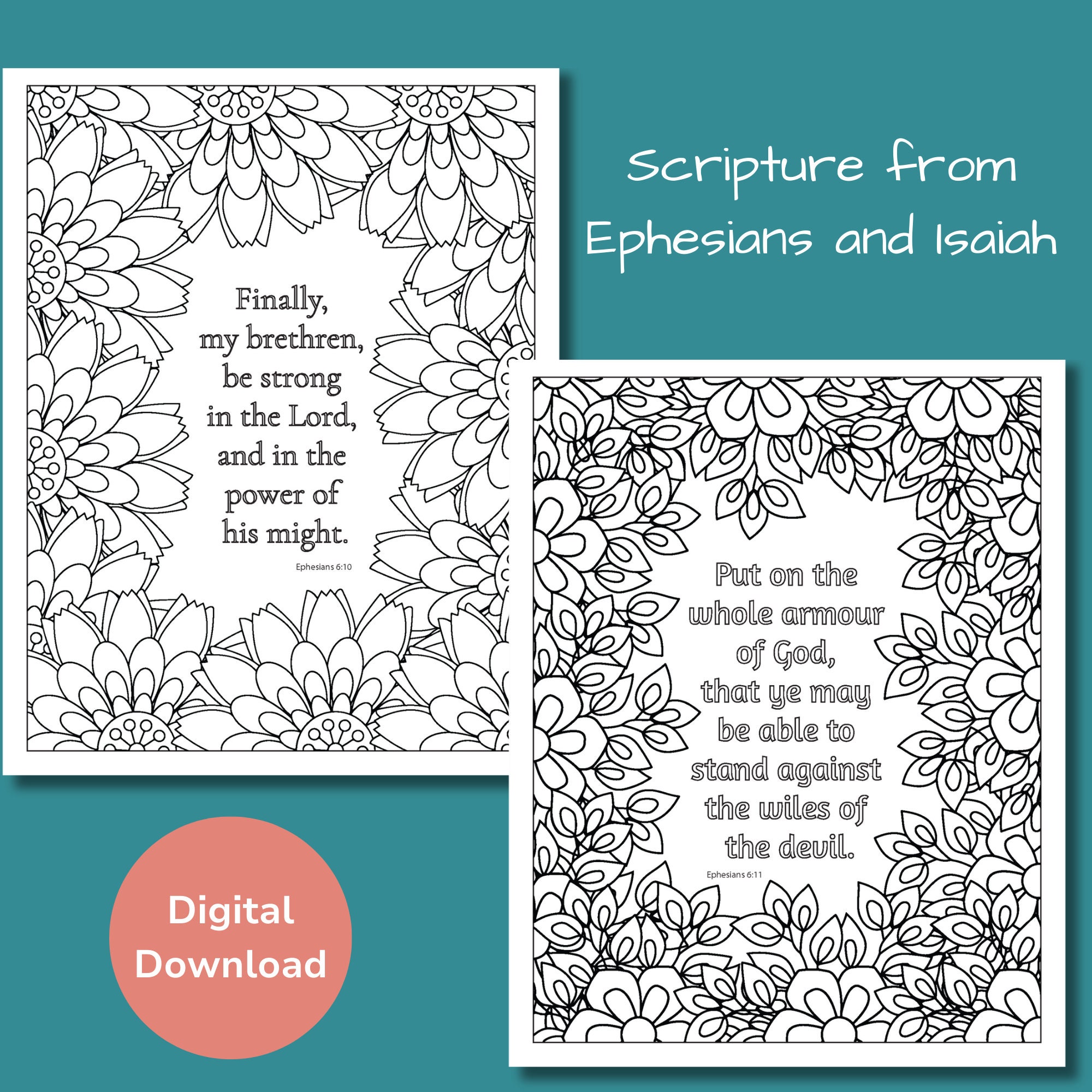Printable Bible Verse Coloring Sheets Gift for Her, Bible Verse ...