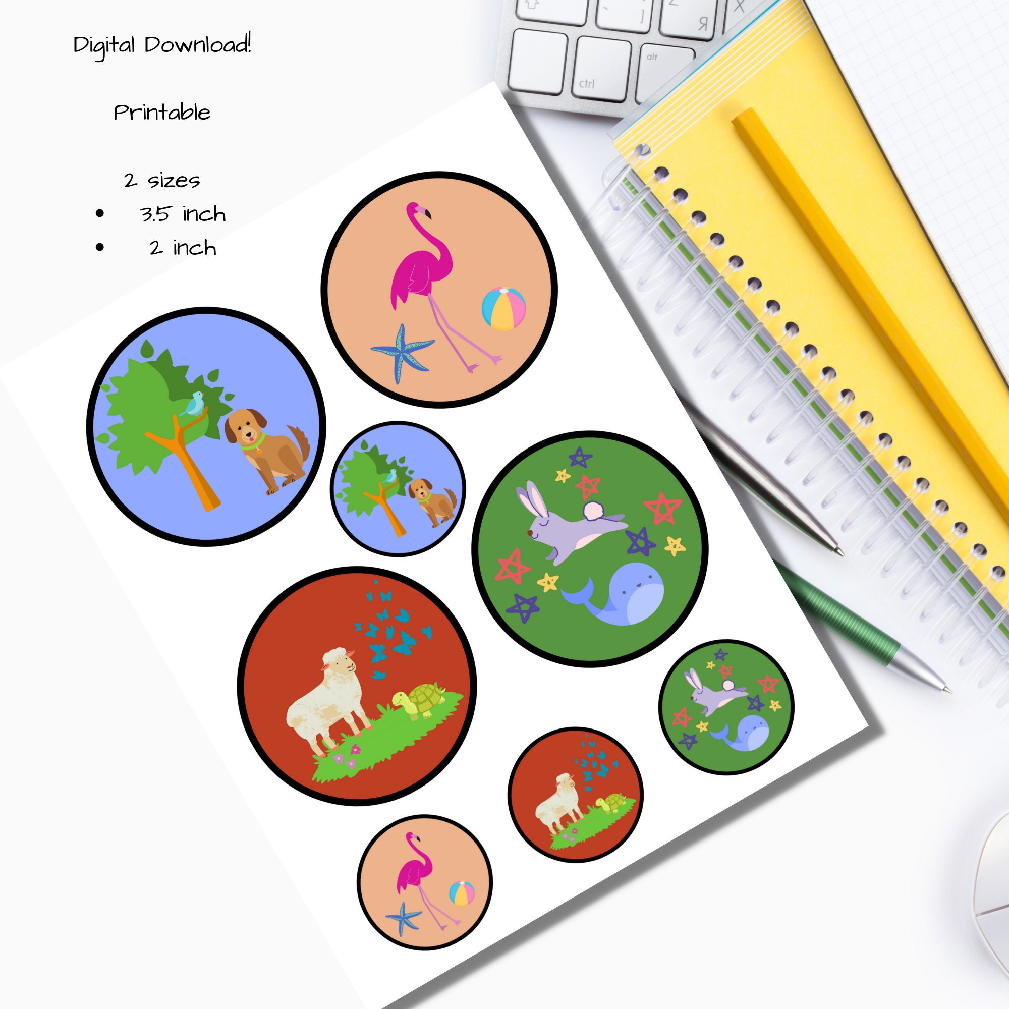 Cute Printable Animal Stickers, Printable Animal Planner Stickers ...