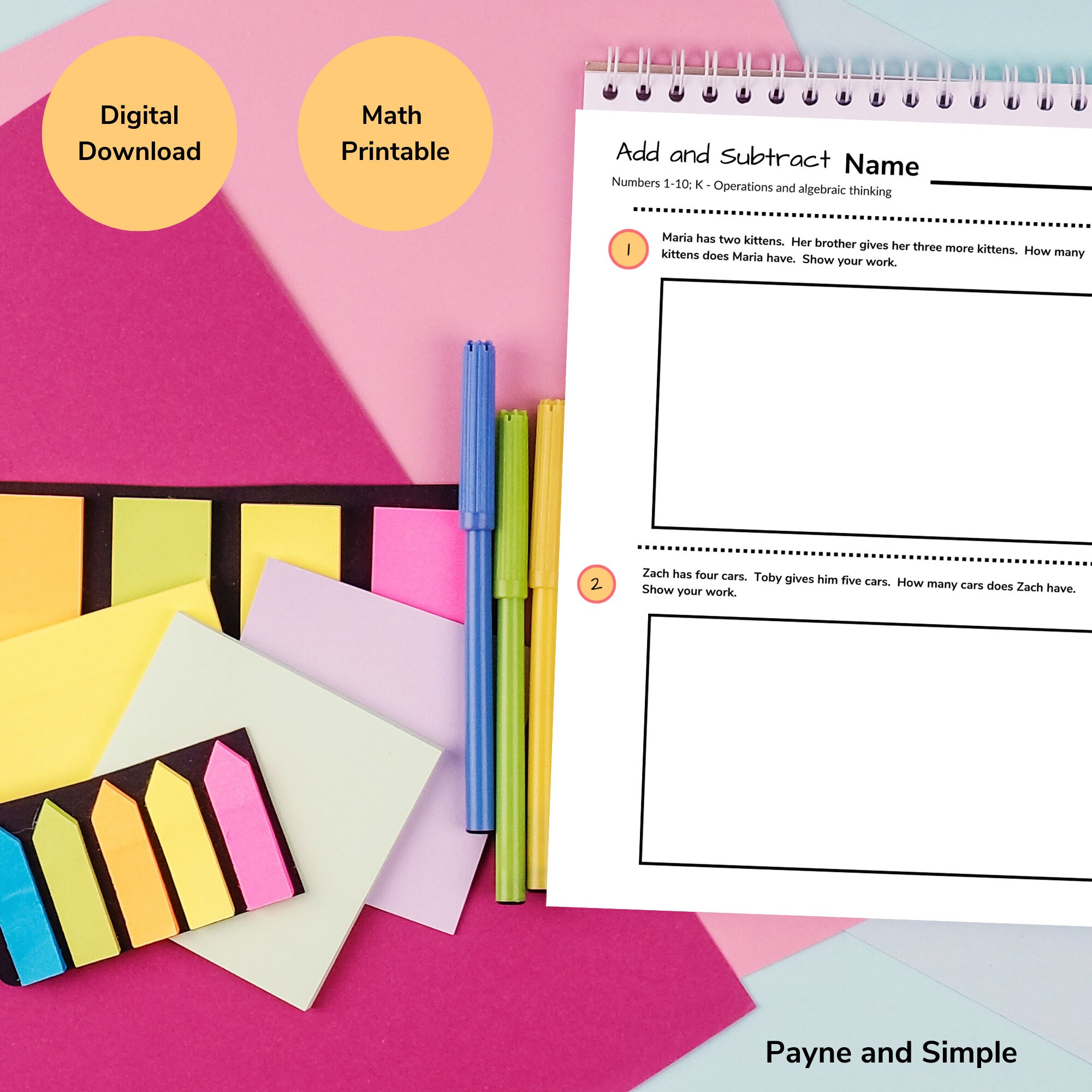 Printable Kindergarten Math Worksheets, Math Worksheets for Kids, Math ...