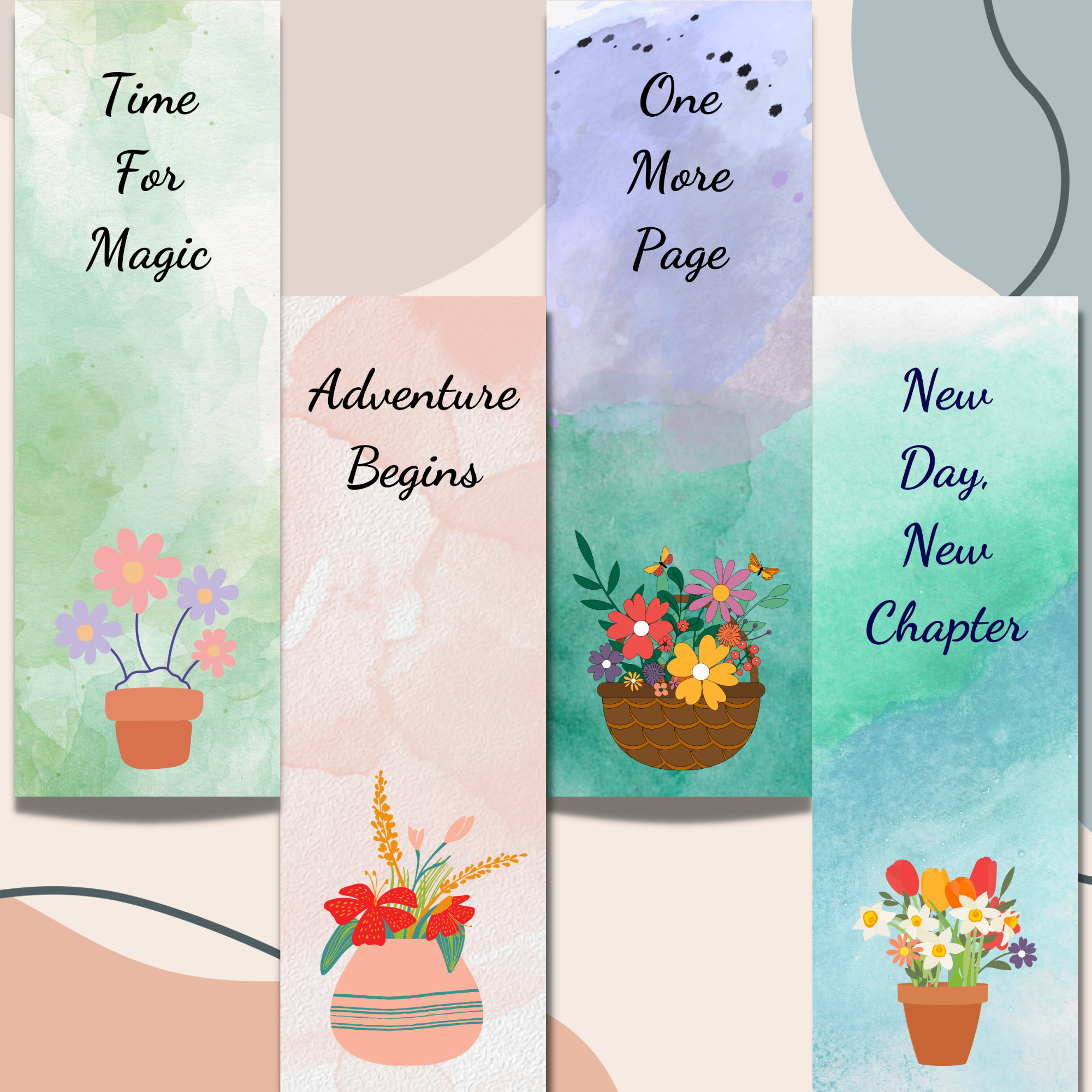 Printable Bookmarks for Women, Floral Bookmark Printable for Kids ...